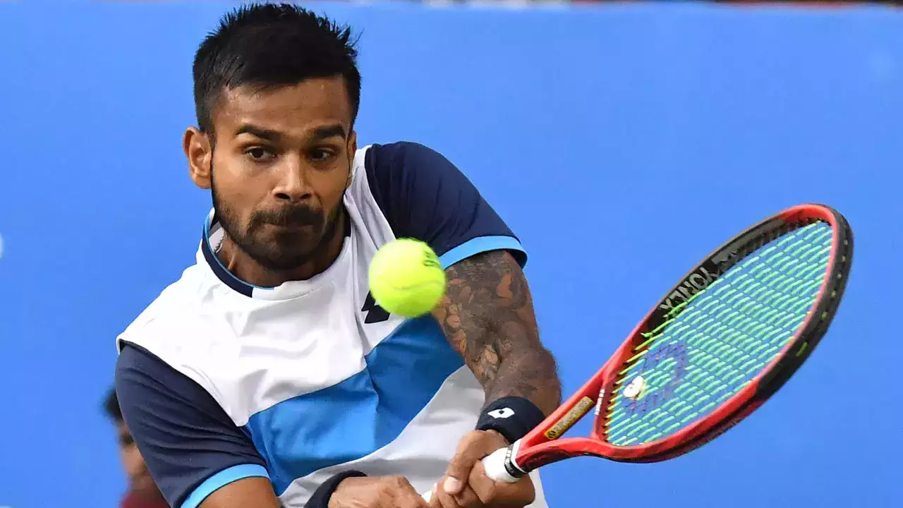 Sumit Nagal makes it 1-1 in favor of the Indian squad.